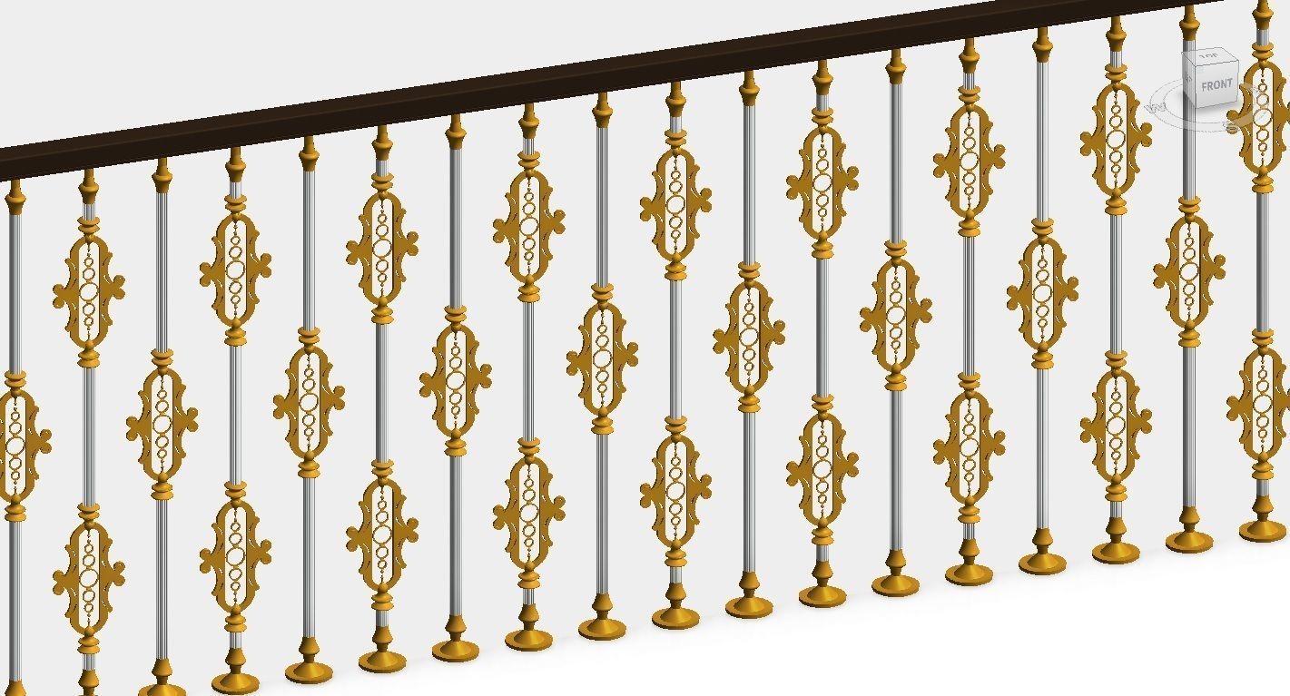 Classic Railing Revit Family type 007 3D model | CGTrader