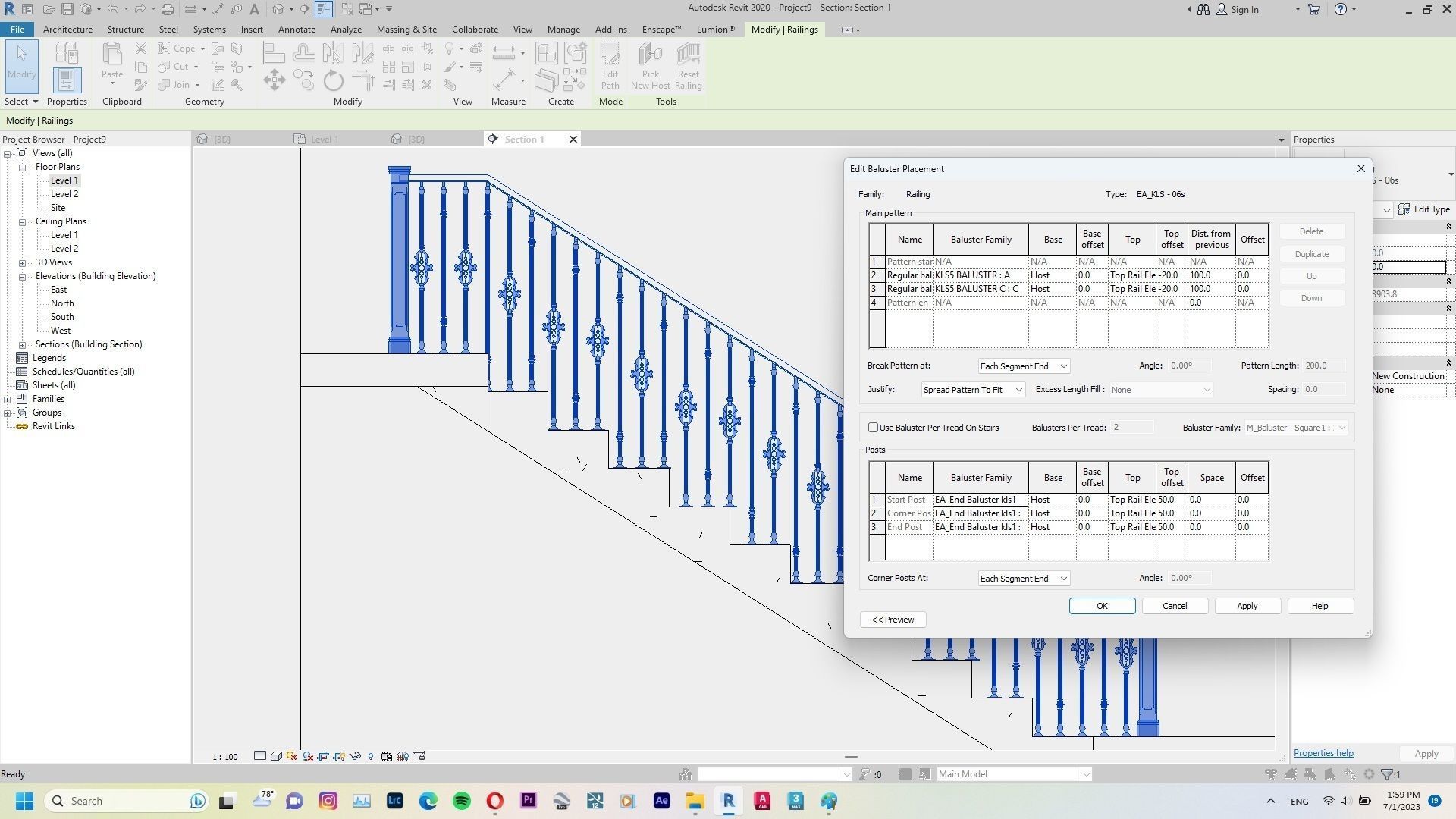 Classic Railing Revit Family type 008 3D model | CGTrader