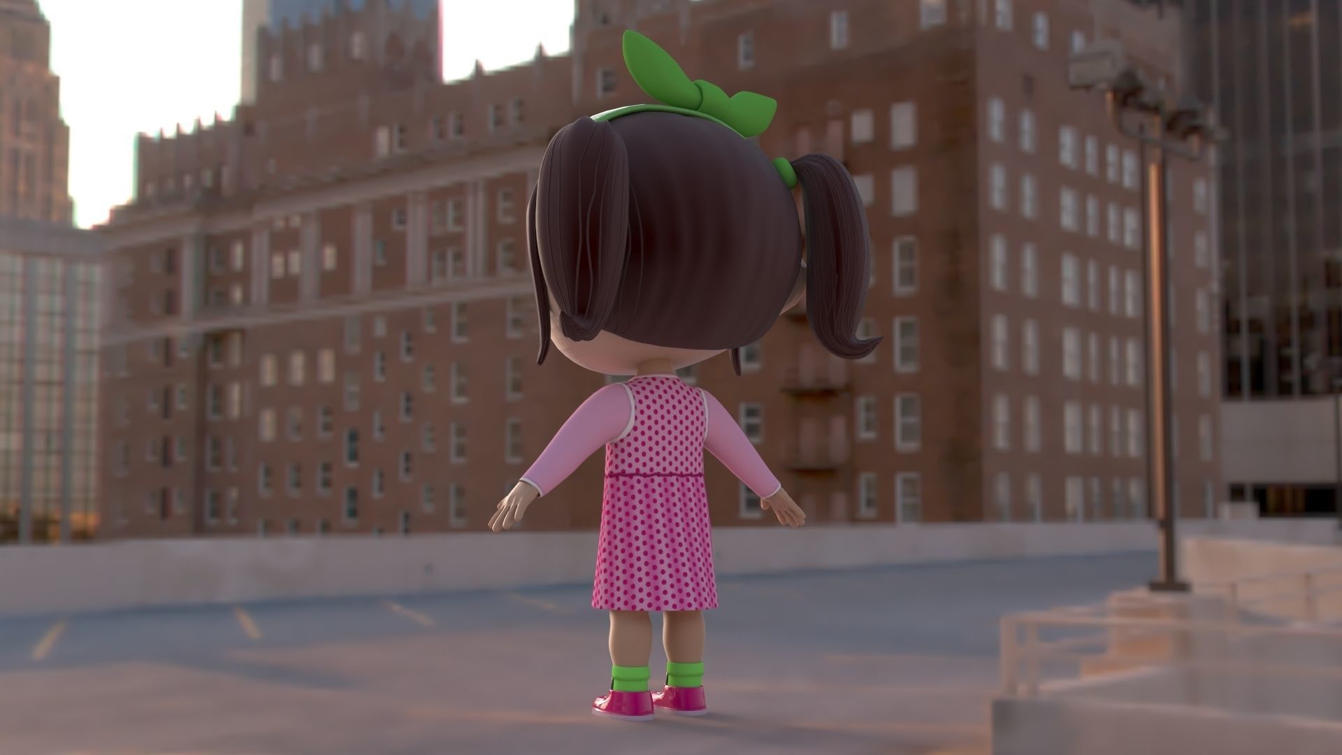 3D model Cartoon Girl - Deniz VR / AR / low-poly | CGTrader