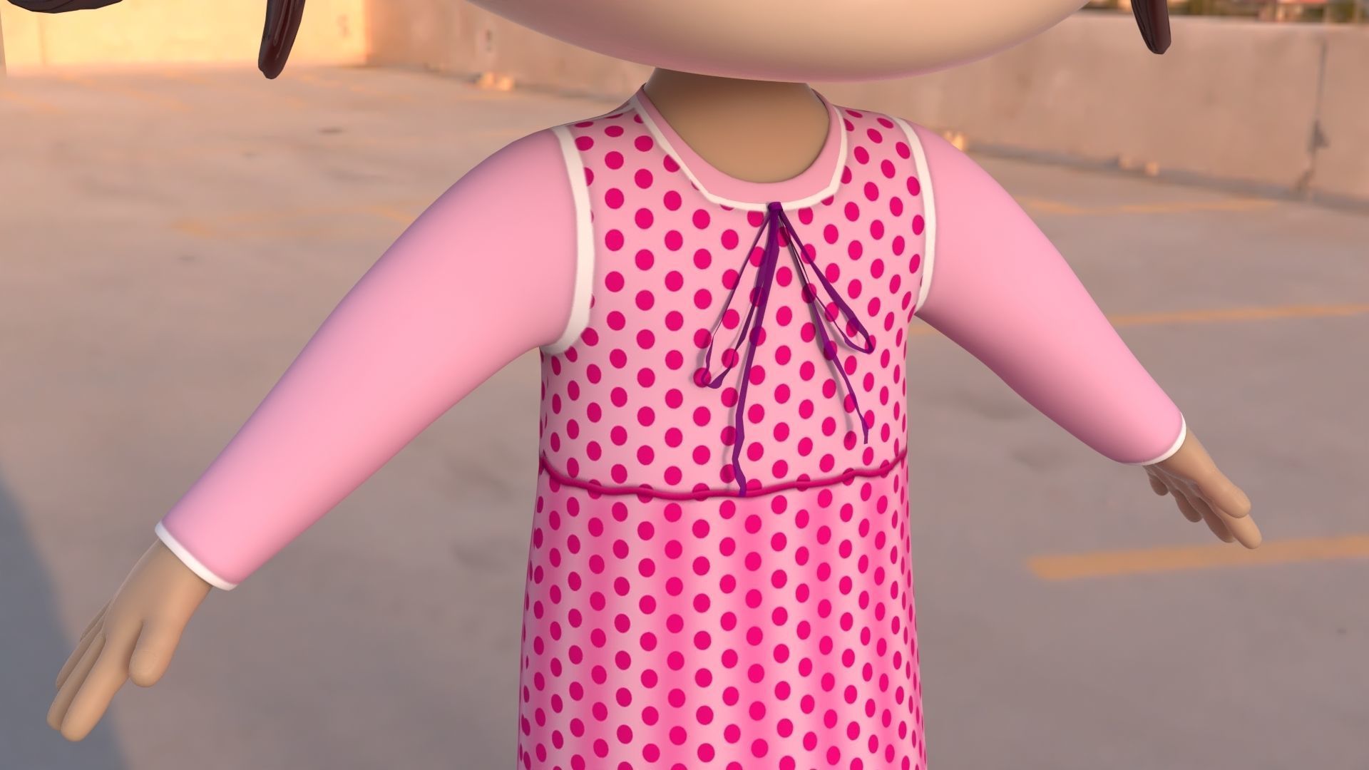 3D model Cartoon Girl - Deniz VR / AR / low-poly | CGTrader