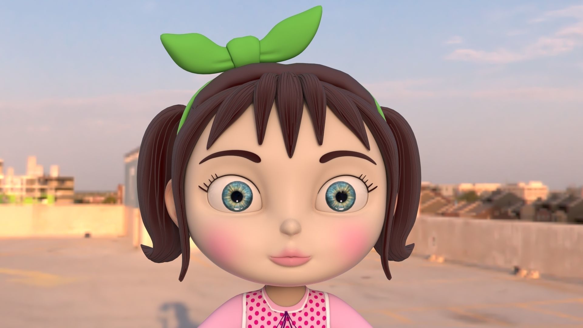 3D model Cartoon Girl - Deniz VR / AR / low-poly | CGTrader