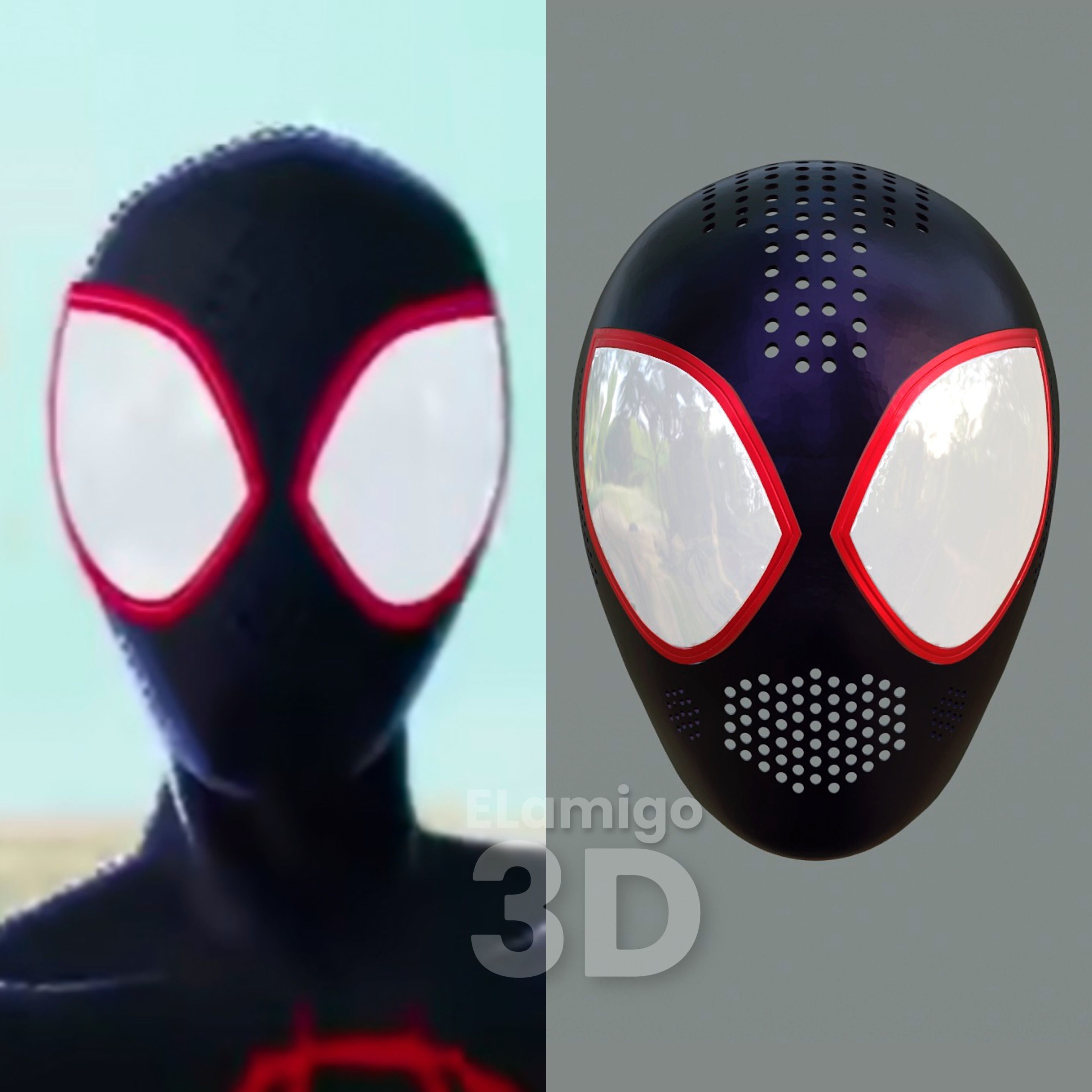 Spiderman Miles Morales Faceshell 3D model 3D printable | CGTrader