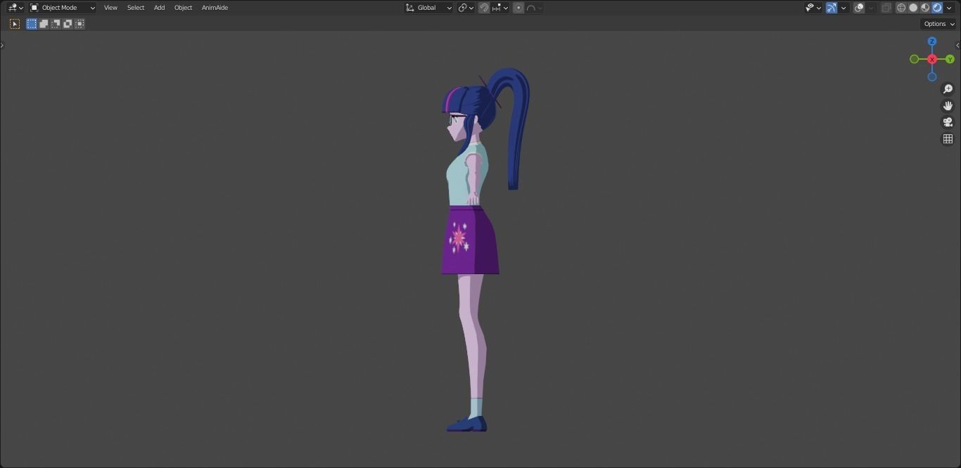 Twilight Sparkle EqG Cel-Shaded free 3D model rigged | CGTrader