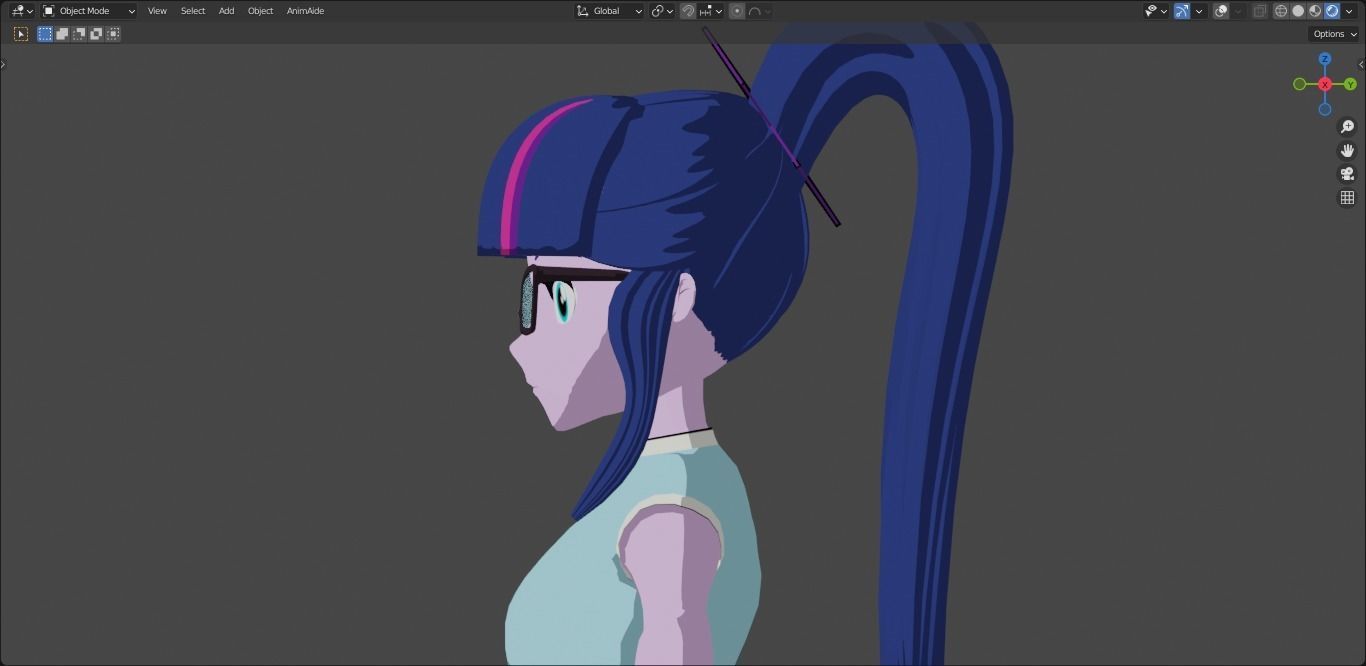 Twilight Sparkle EqG Cel-Shaded free 3D model rigged | CGTrader