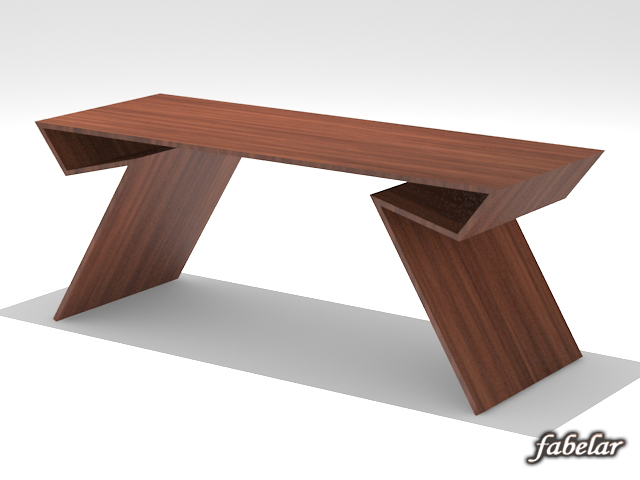 Table 3 modern wooden desk 3D model | CGTrader