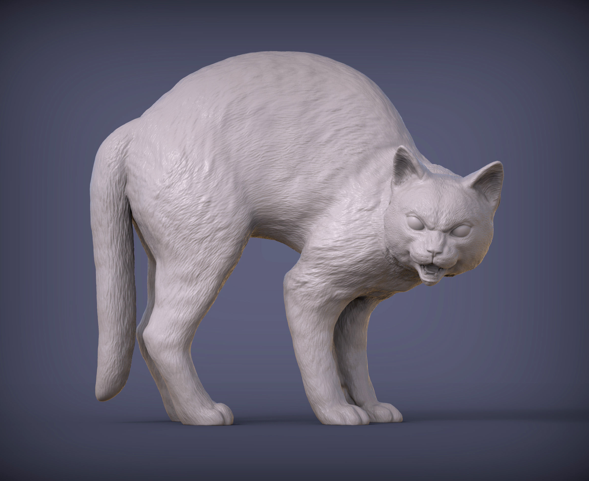aggressive cat 3D model 3D printable | CGTrader