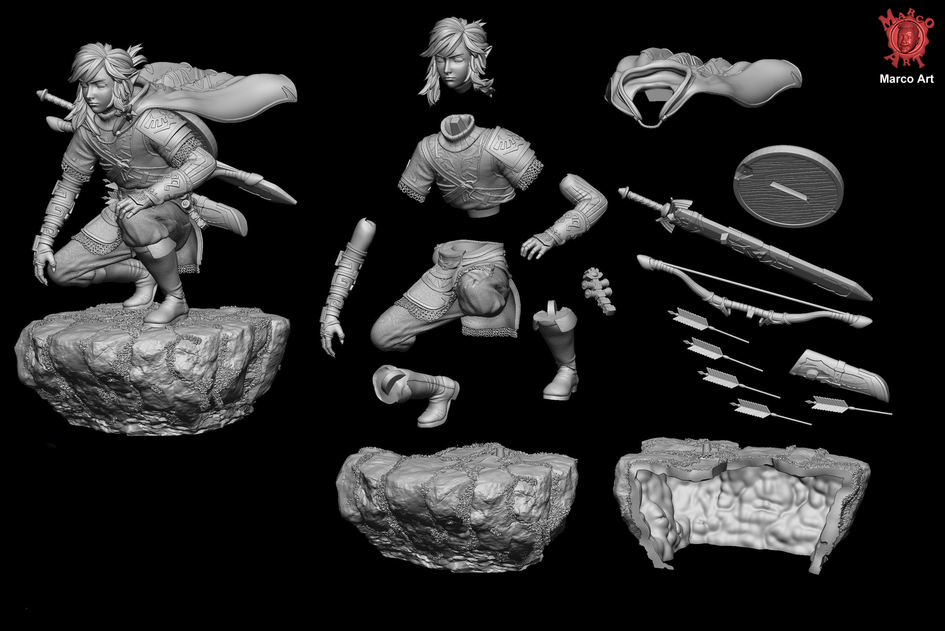 The Legend of Zelda Link 3D file 3D model 3D printable | CGTrader