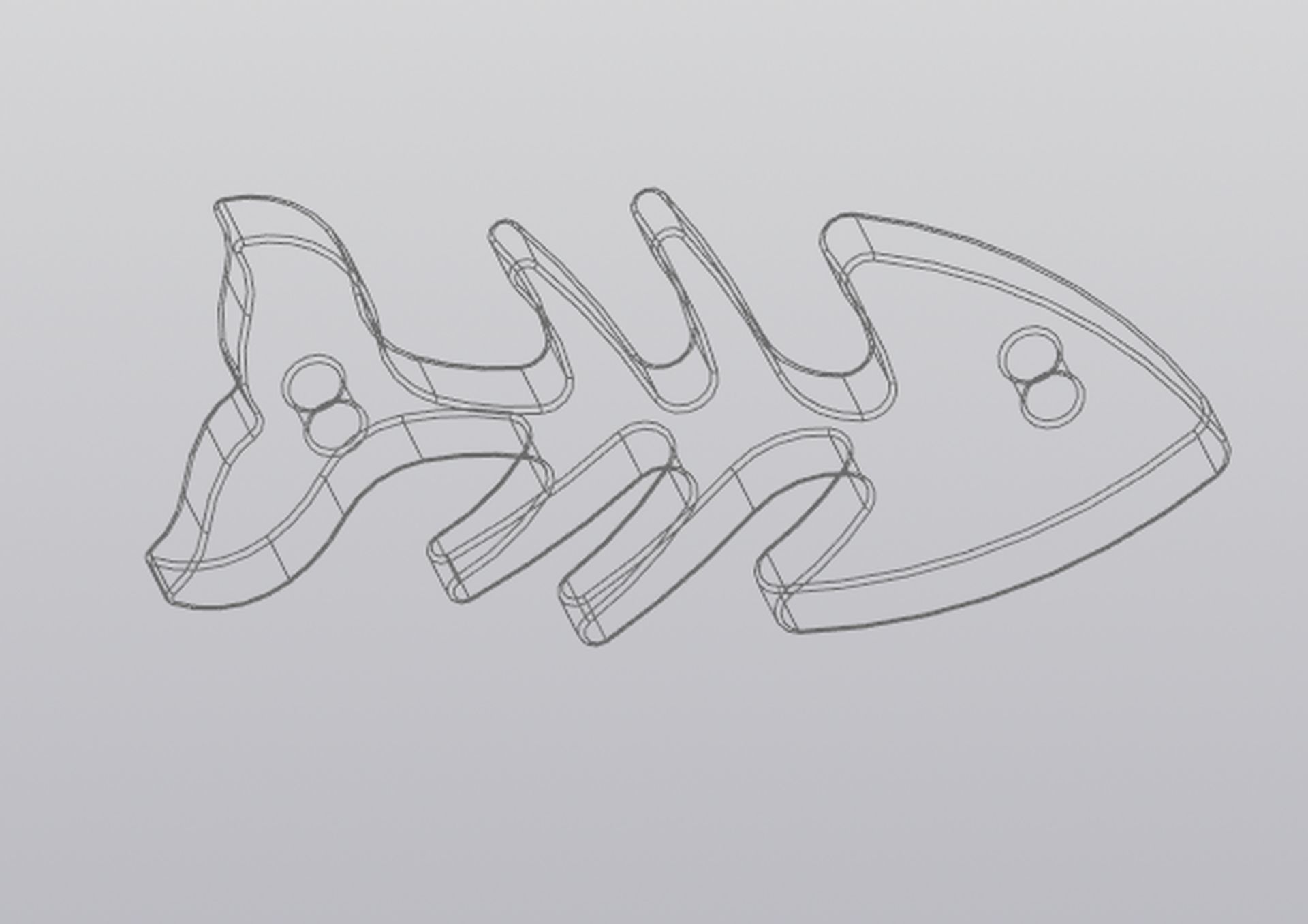Fish skeleton Keychain free 3D model 3D printable | CGTrader