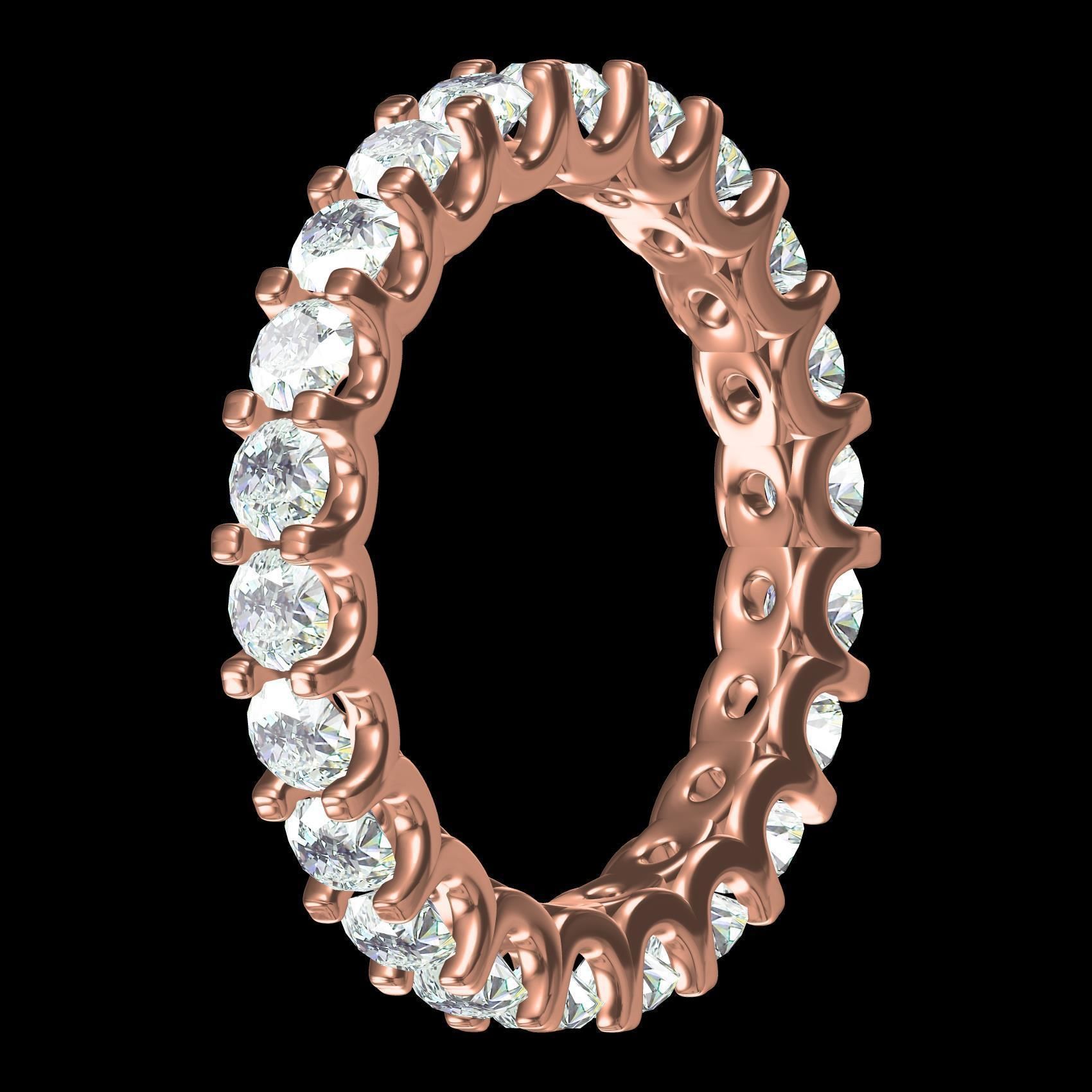 Round Diamond U Prong Set Eternity Band 3D model 3D printable | CGTrader