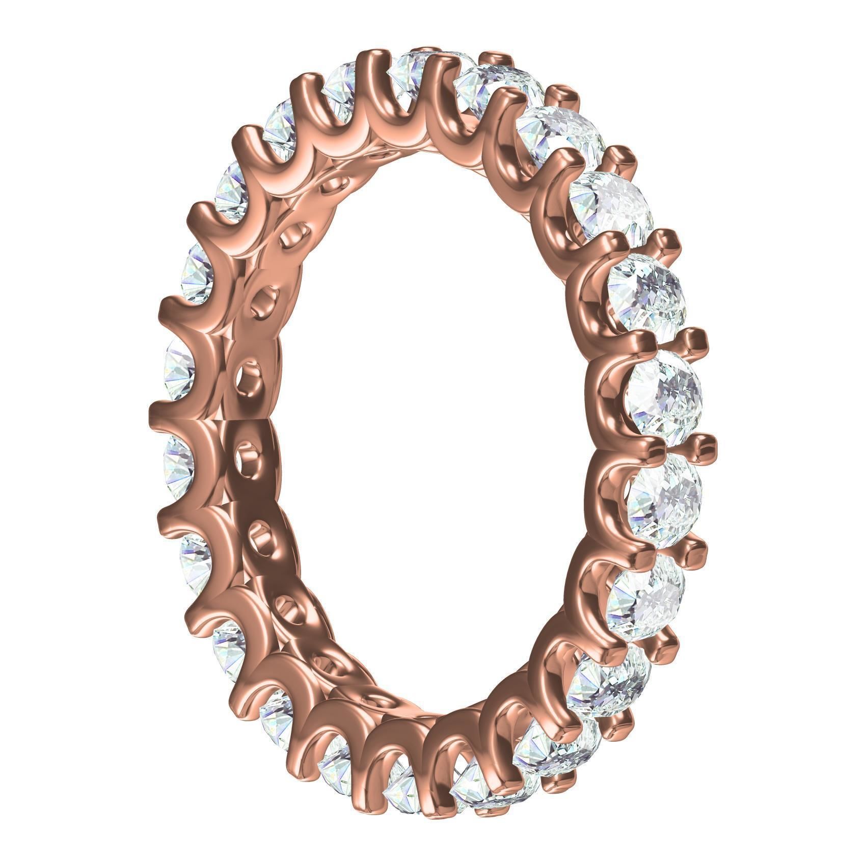 Round Diamond U Prong Set Eternity Band 3D model 3D printable | CGTrader