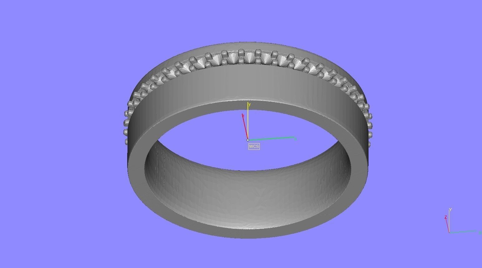 Simple Single Row Diamond Wedding Band for Men 3D model 3D printable ...