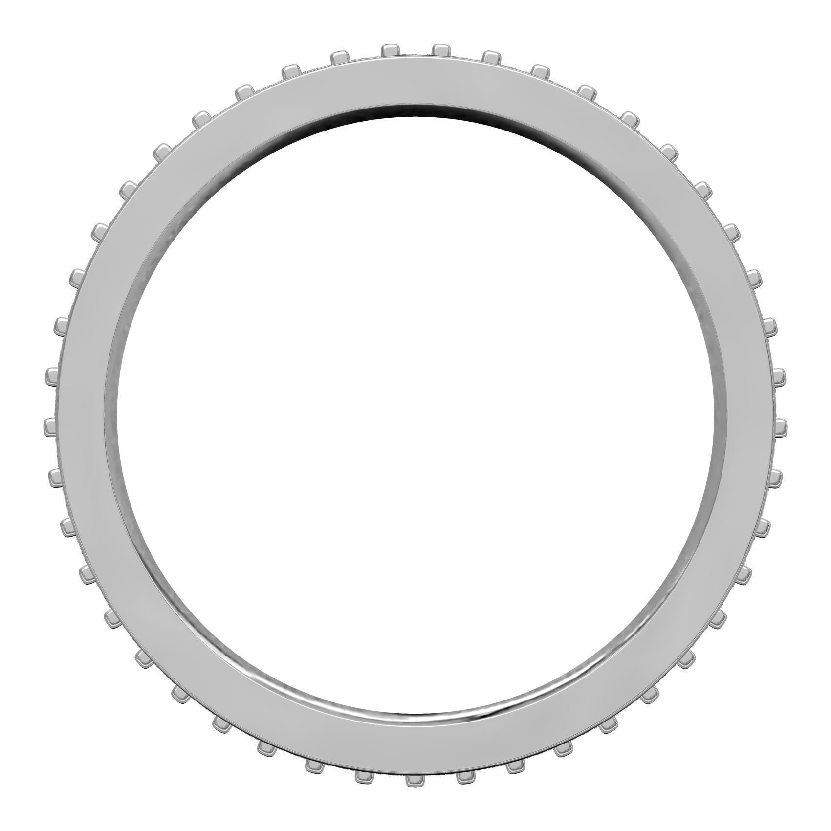 Simple Single Row Diamond Wedding Band for Men 3D model 3D printable ...