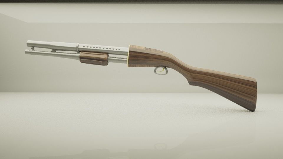 3D model Low poly Shotgun VR / AR / low-poly | CGTrader