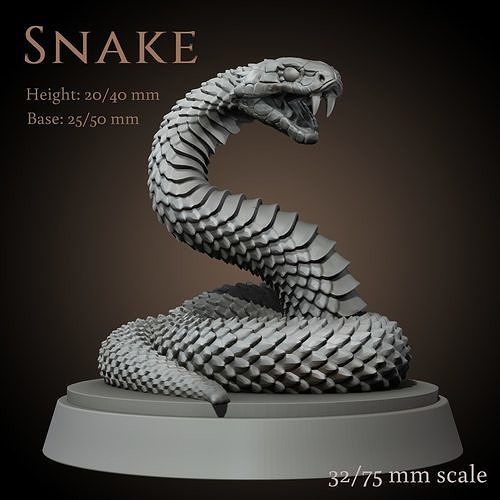 Snake 3D model 3D printable | CGTrader