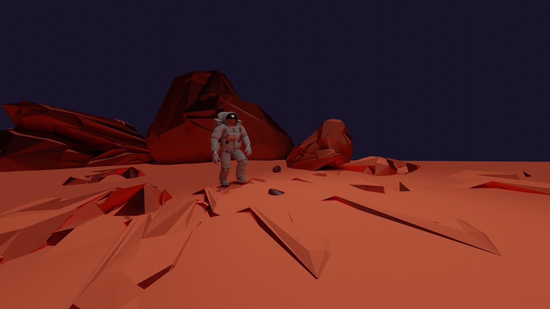 Mars Terrain and Astronaut Animation 3D model | CGTrader