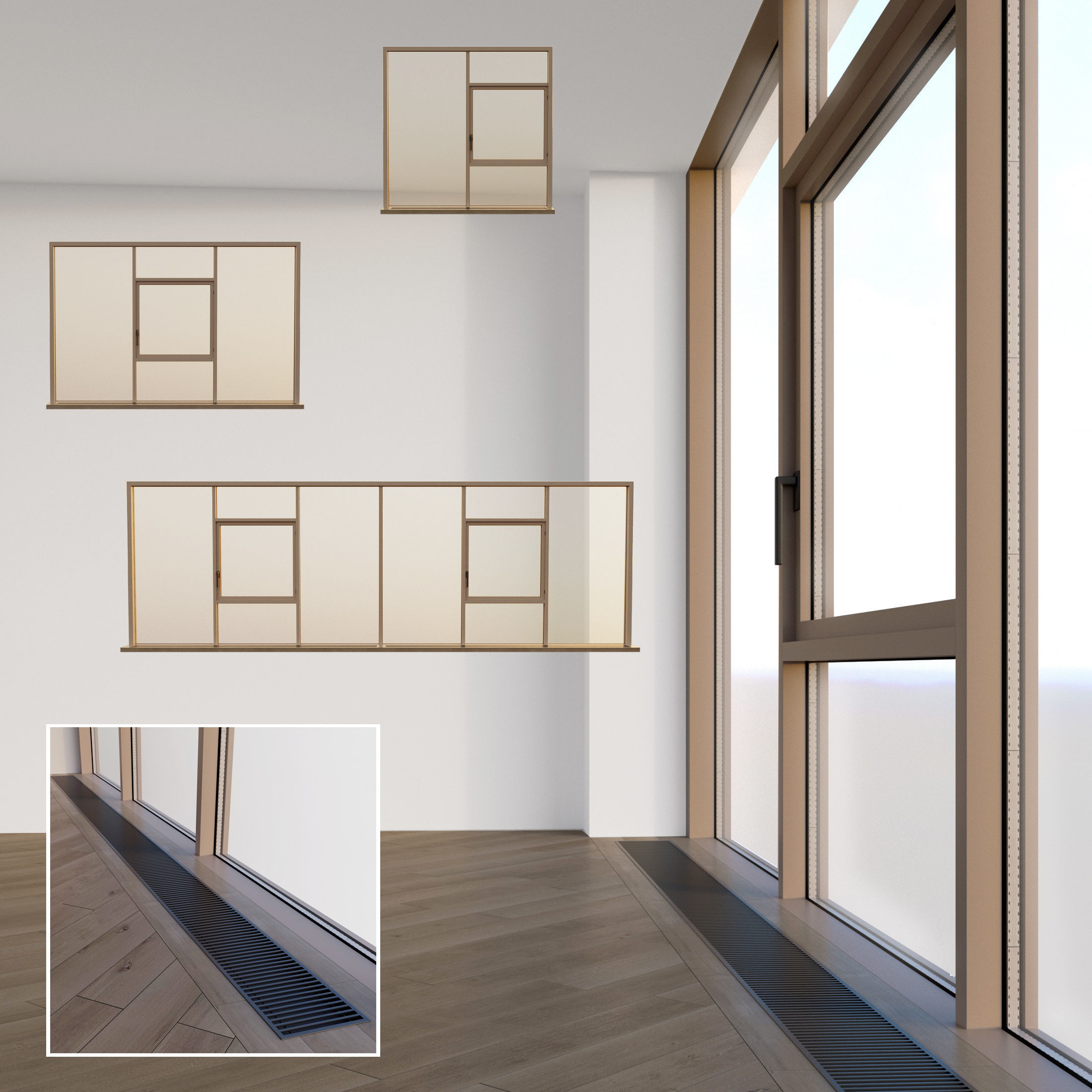 Panoramic windows 3D model | CGTrader