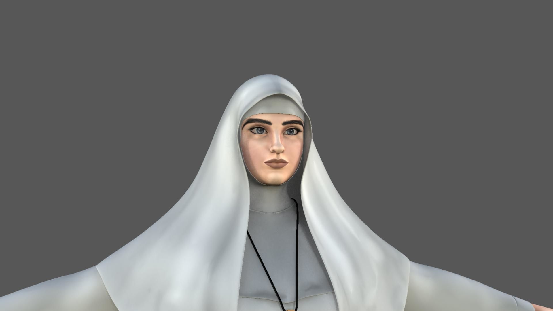 Christian nun 3D model | CGTrader