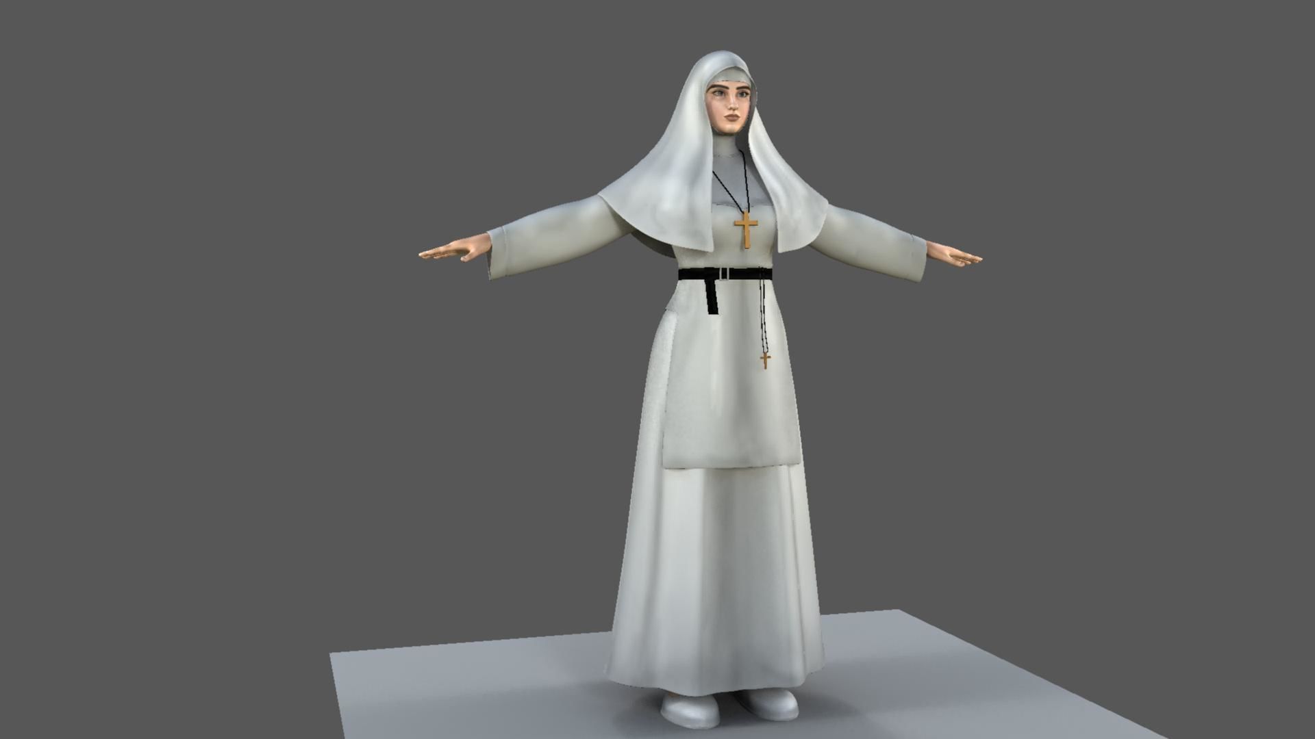 Christian nun 3D model | CGTrader