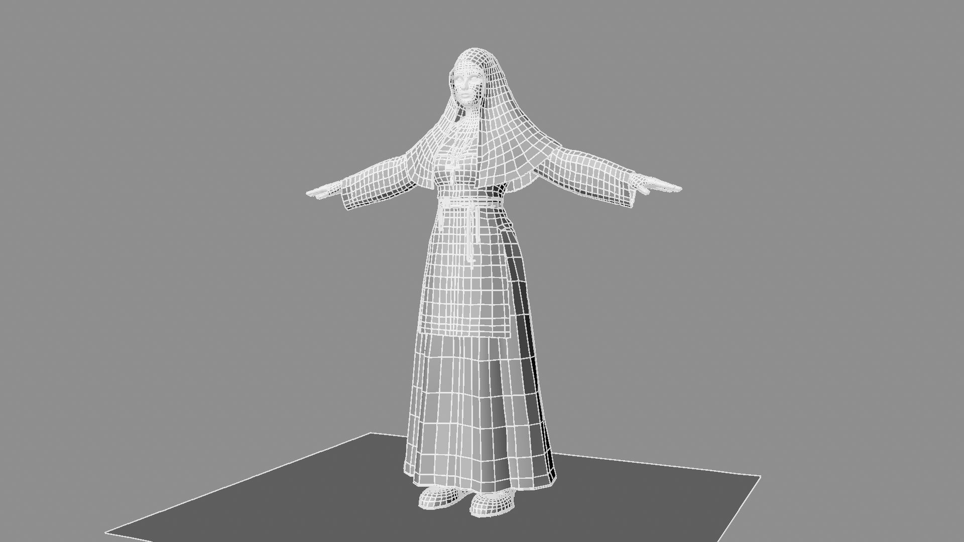 Christian nun 3D model | CGTrader