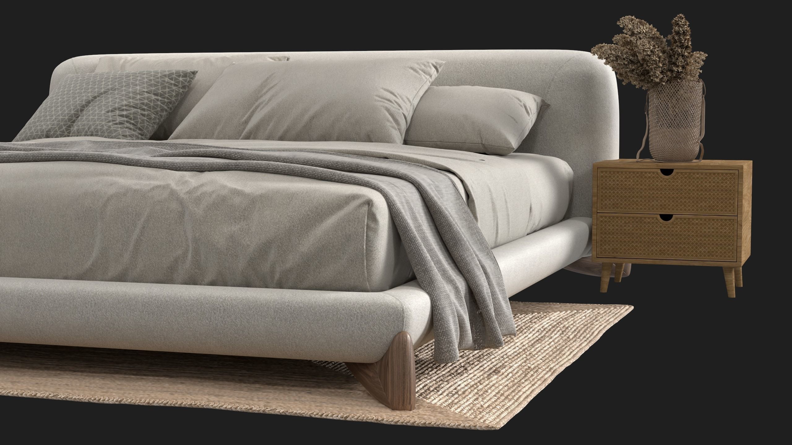 Bed Mode 3ds max tropical style 3D model | CGTrader