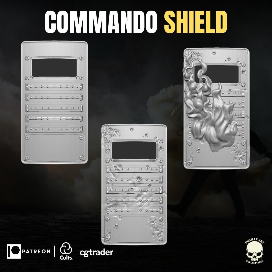 Commando Shield 3D printable file for Action Figures 3D model 3D ...