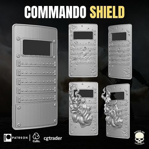 Commando Shield 3D printable file for Action Figures 3D model 3D ...
