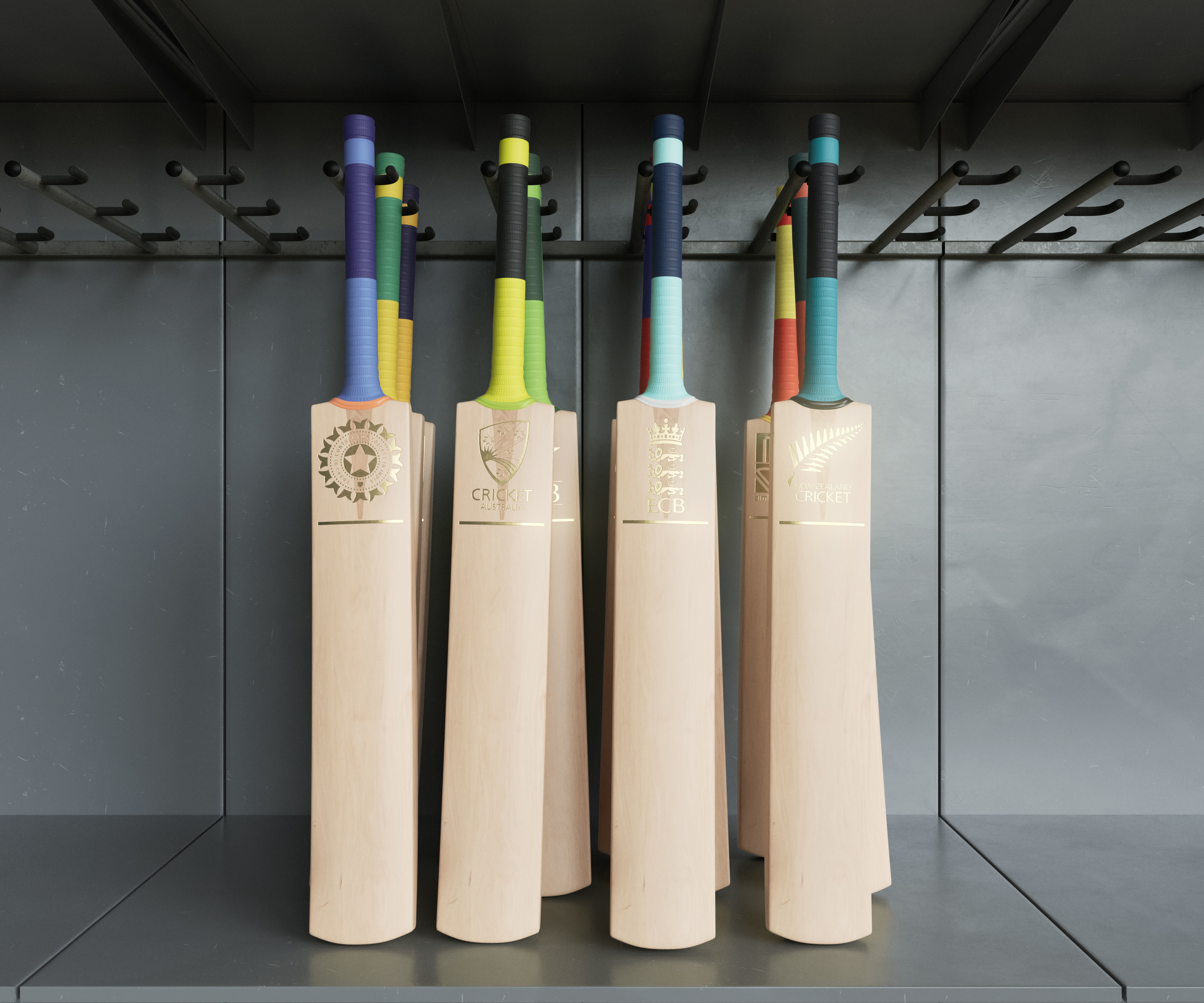 Icc Cricket Bad Branded Bat Display Rack 3D model | CGTrader