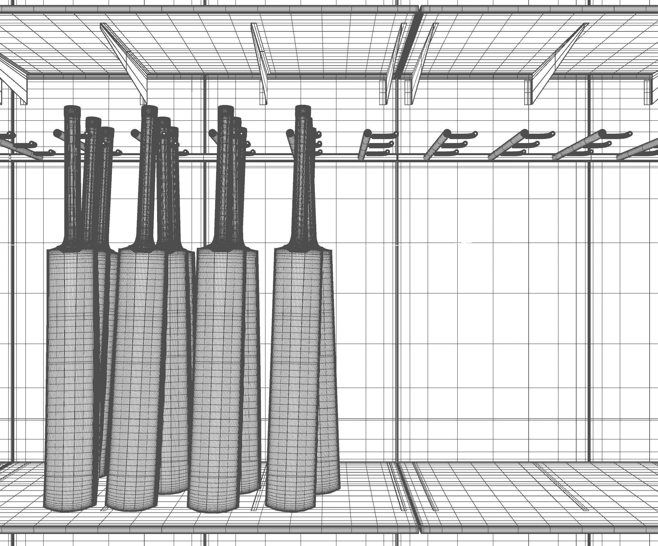 Icc Cricket Bad Branded Bat Display Rack 3D model | CGTrader