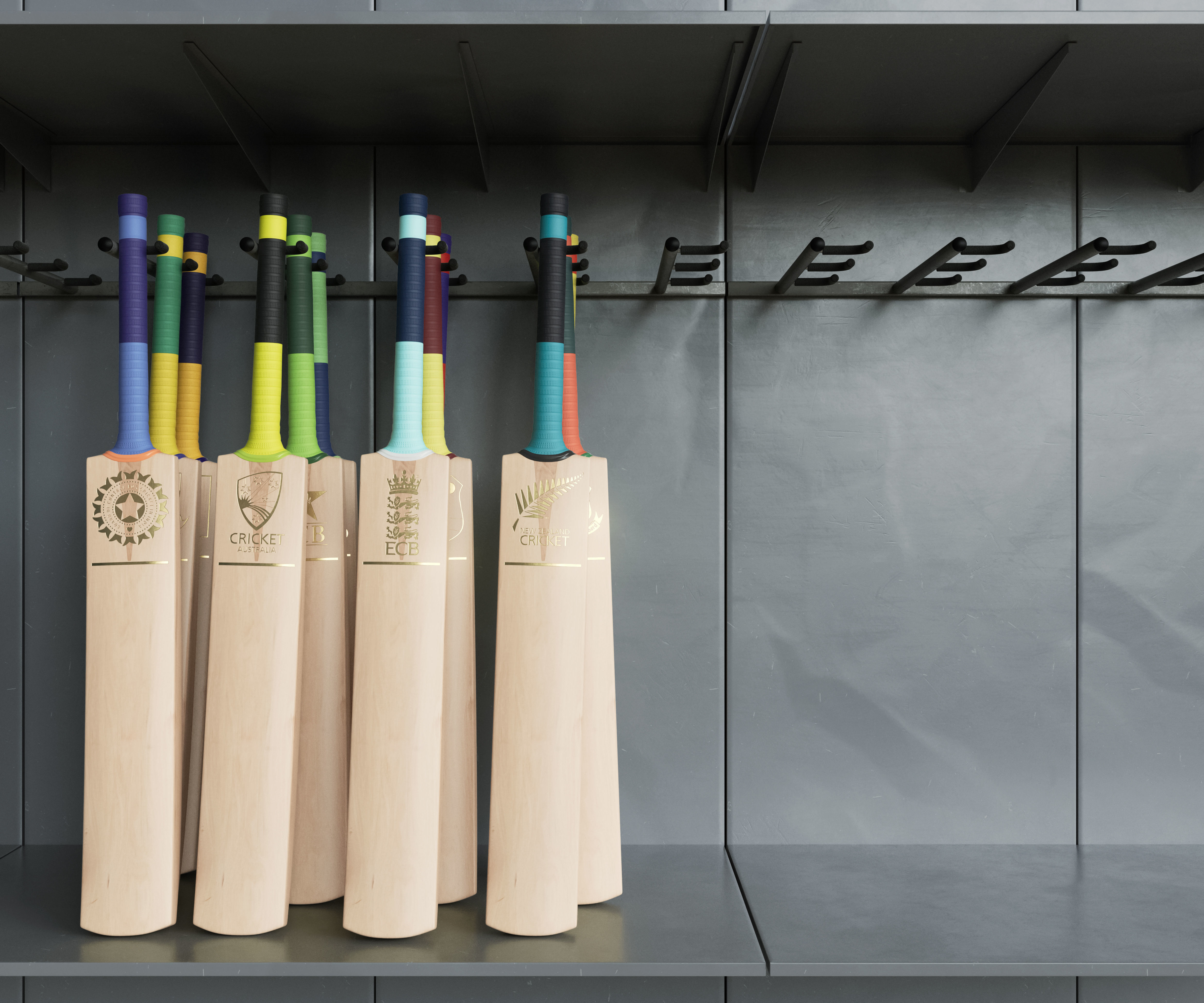 Icc Cricket Bad Branded Bat Display Rack 3D model | CGTrader
