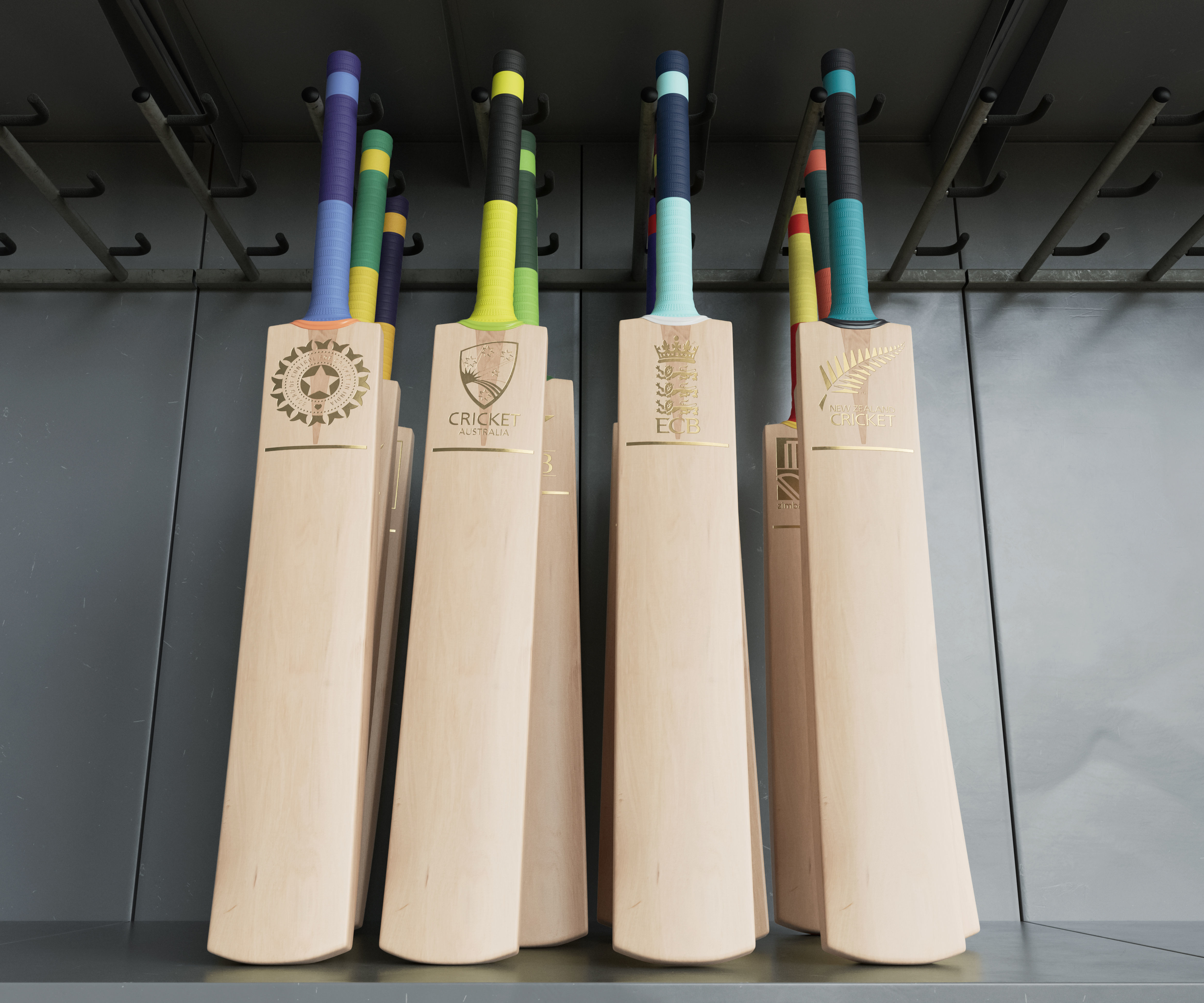 Icc Cricket Bad Branded Bat Display Rack 3D model | CGTrader