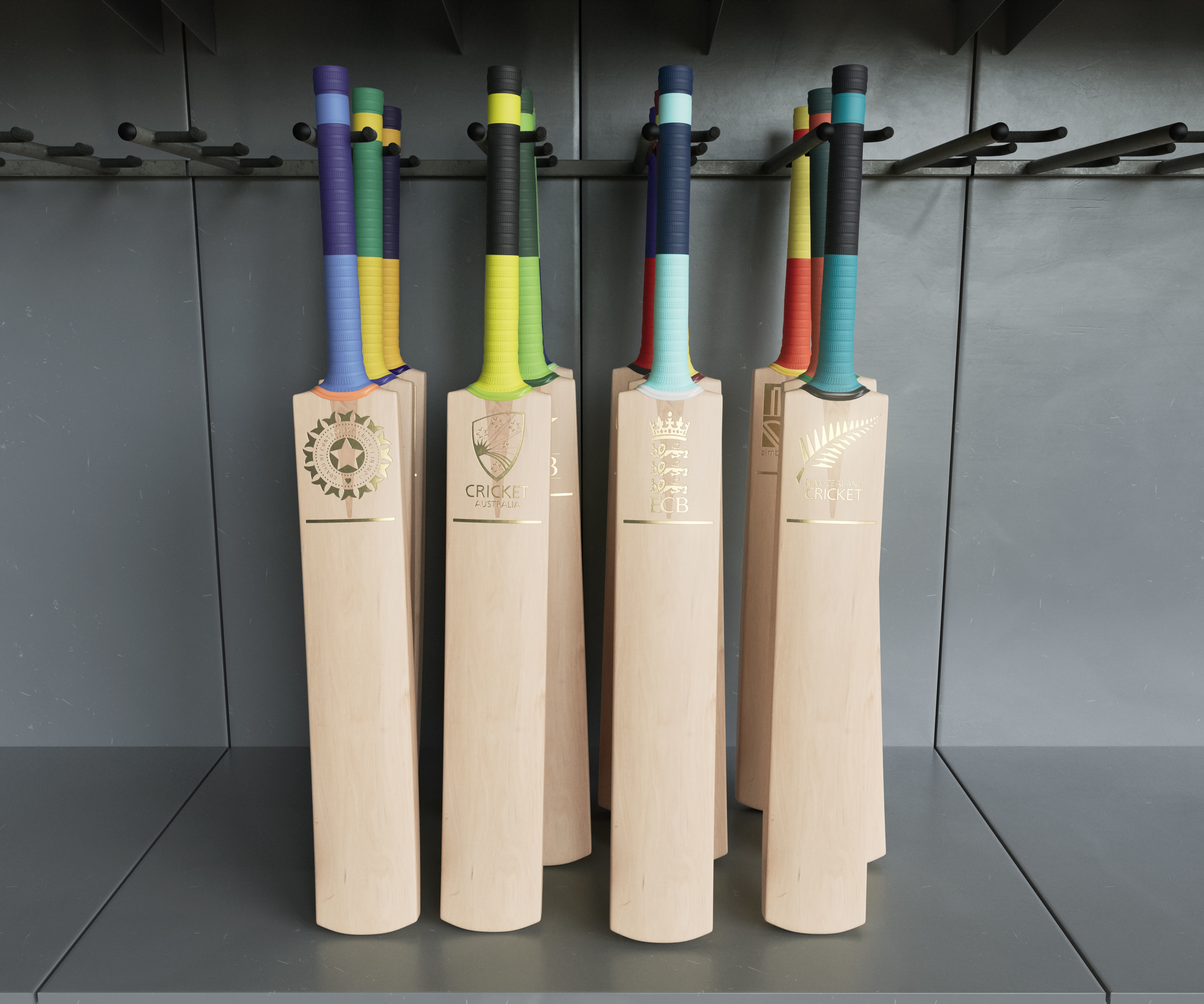 Icc Cricket Bad Branded Bat Display Rack 3D model | CGTrader