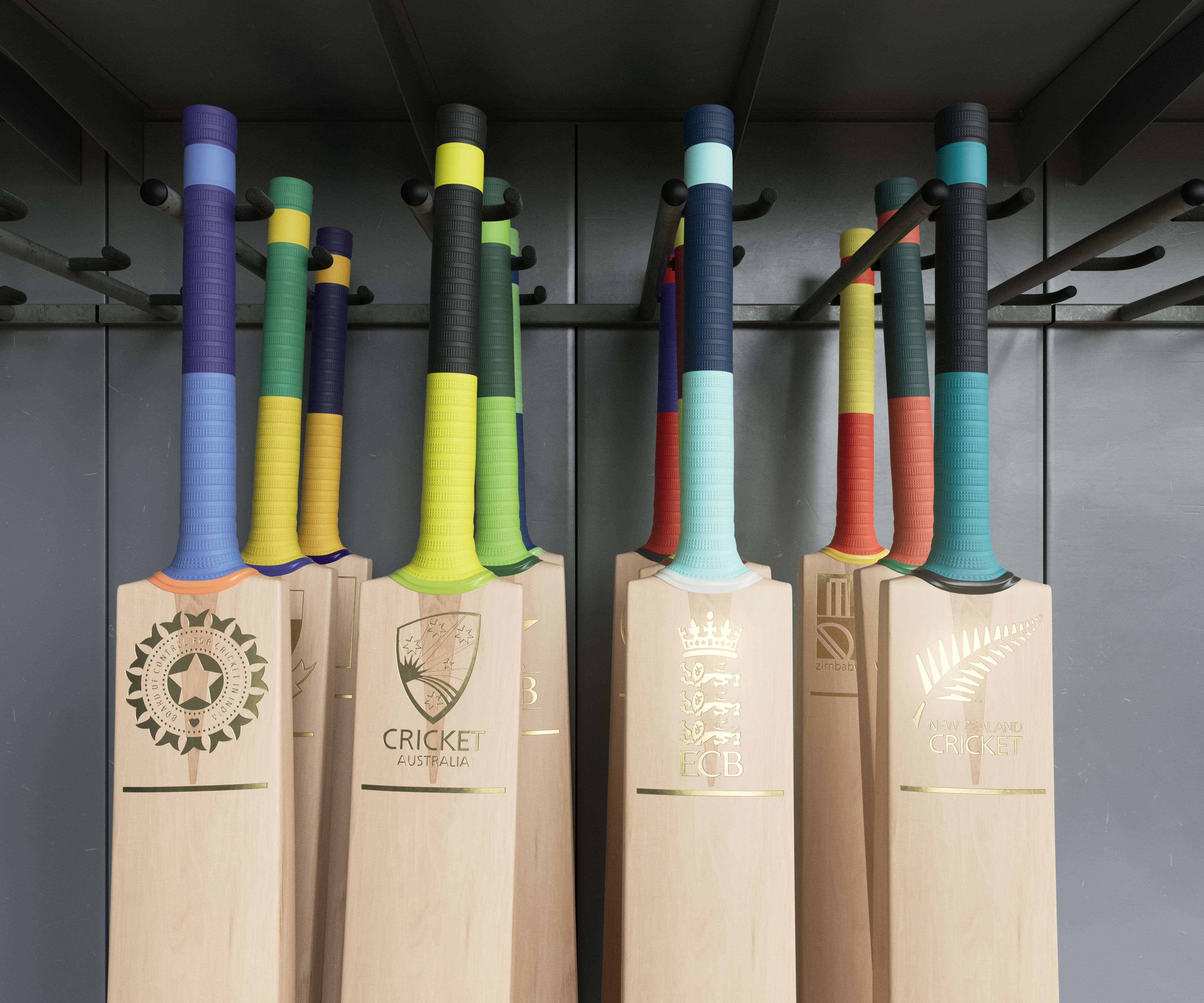 Icc Cricket Bad Branded Bat Display Rack 3D model | CGTrader