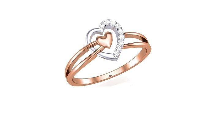 Love Heart Minimalist Light wt Diamond Women ring 3dm stl obj 3D model ...