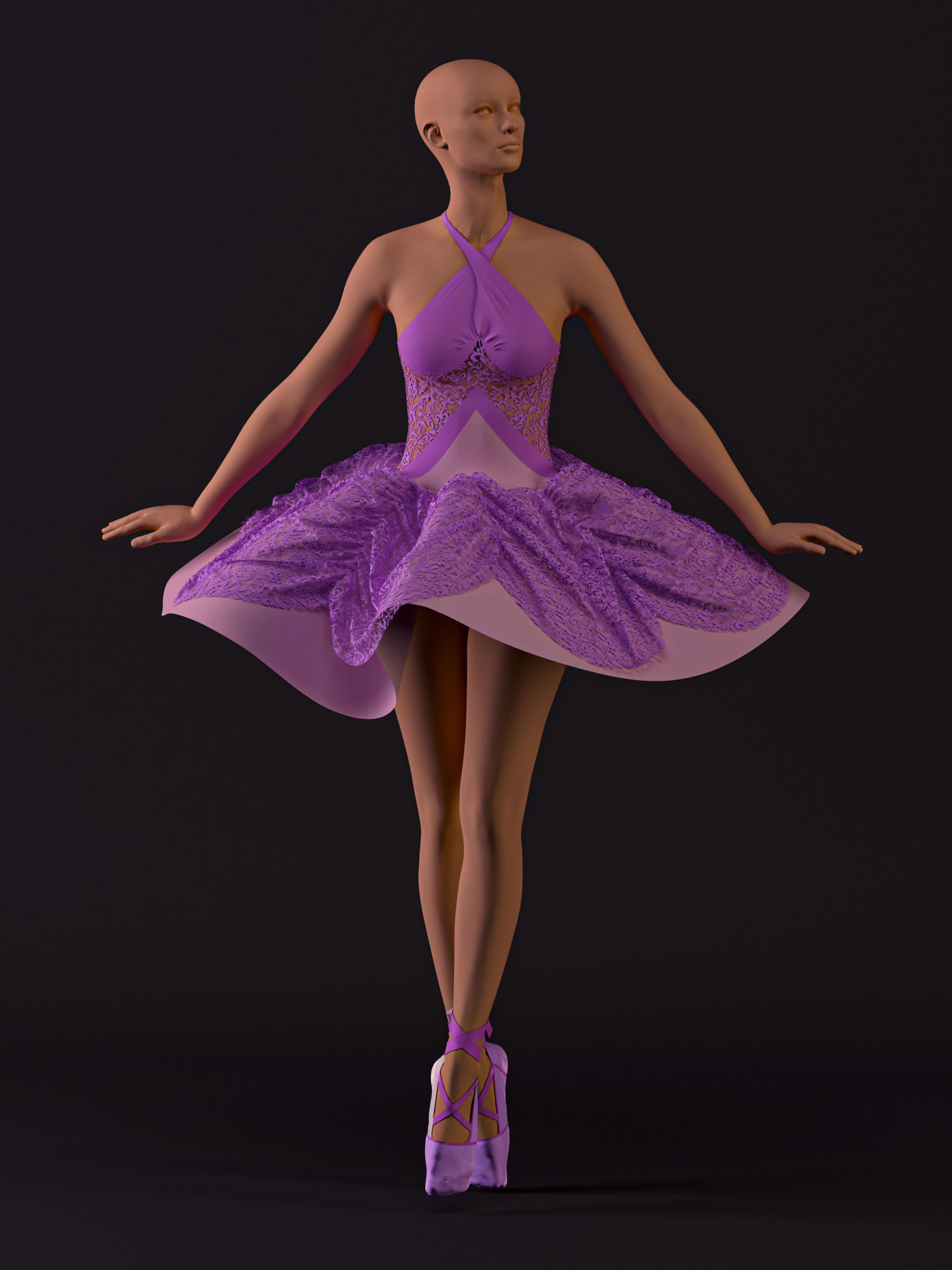 Ballet dress and shoes 3D model | CGTrader