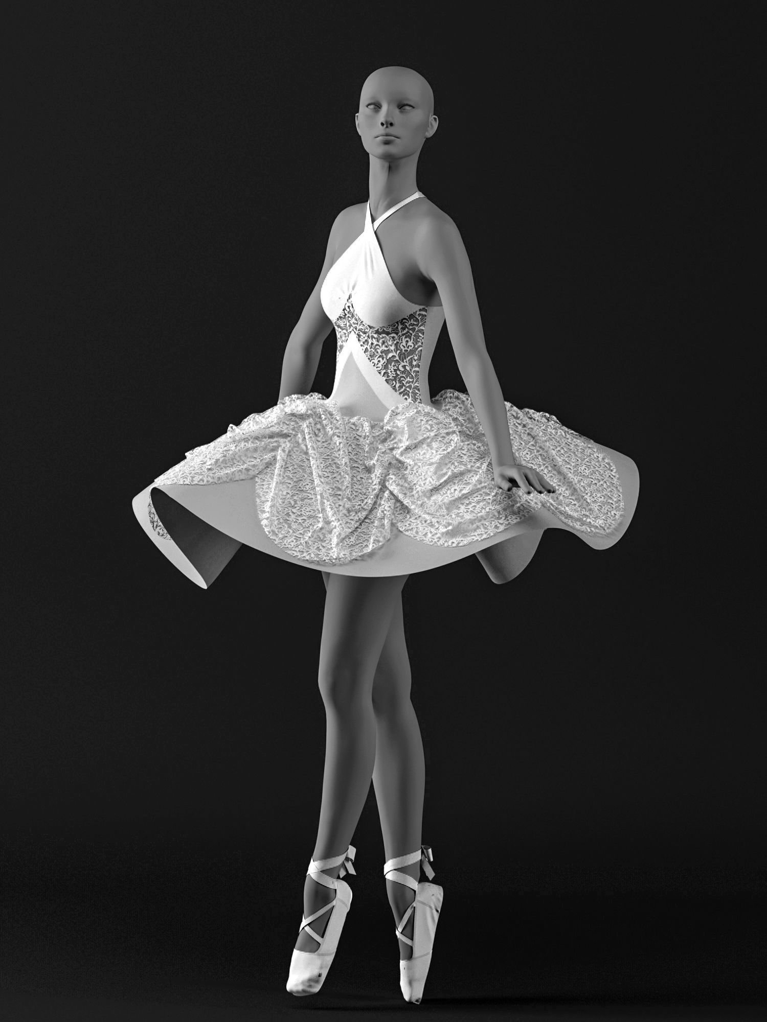 Ballet dress and shoes 3D model | CGTrader