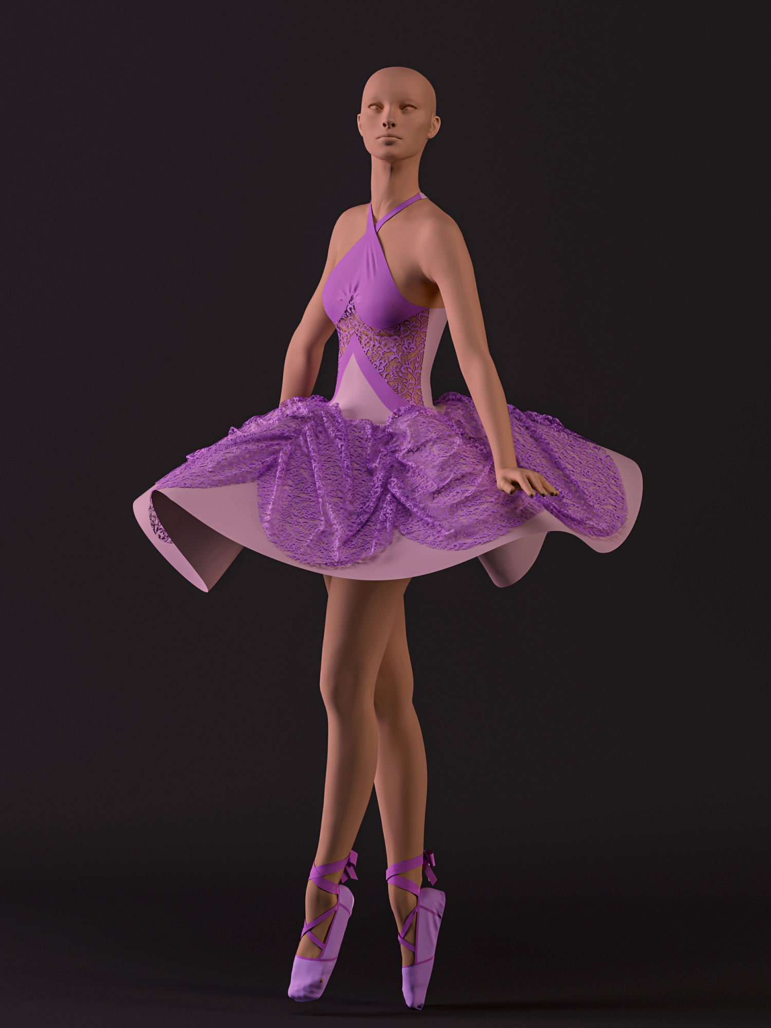 Ballet dress and shoes 3D model | CGTrader