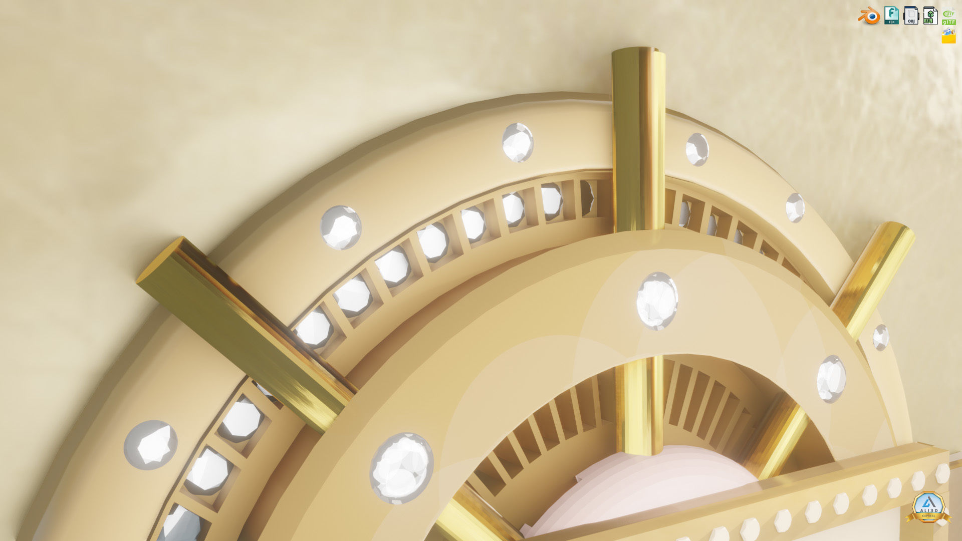 3D model Stylized Gold Vault Animated VR / AR / low-poly | CGTrader