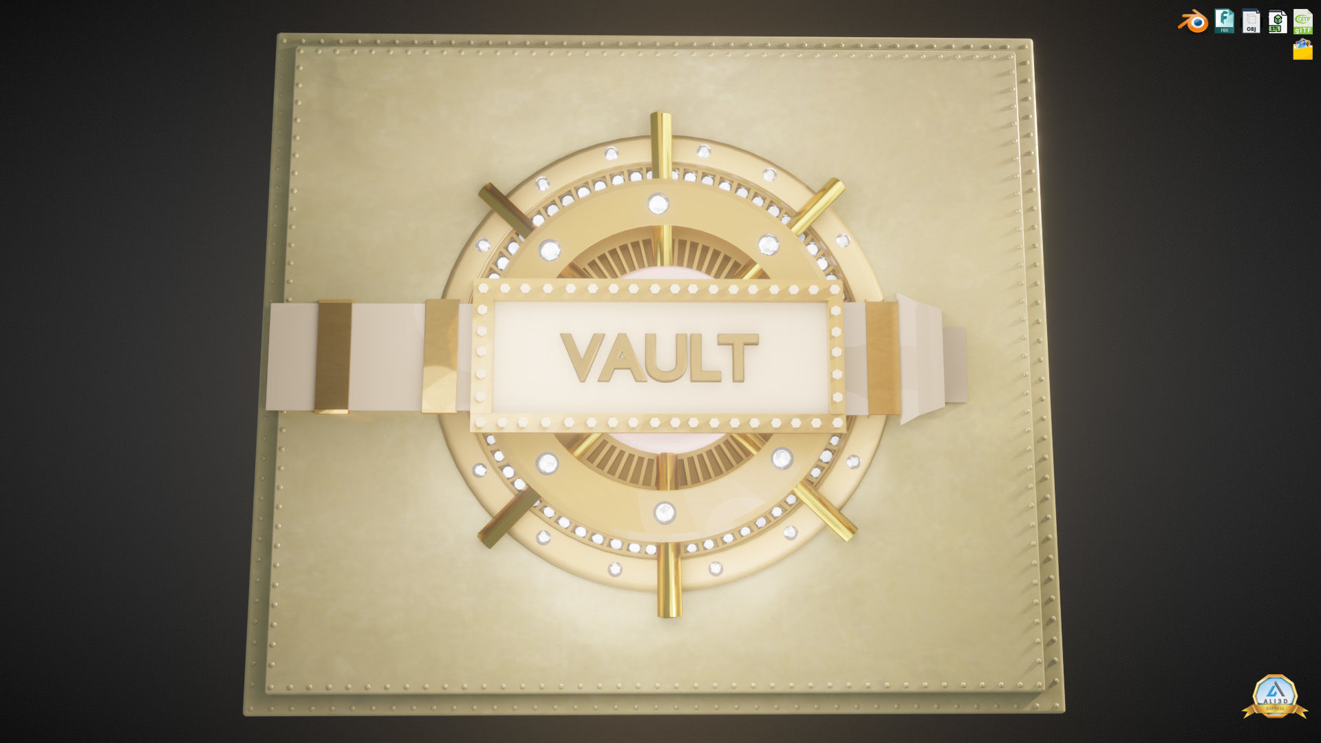 3D model Stylized Gold Vault Animated VR / AR / low-poly | CGTrader