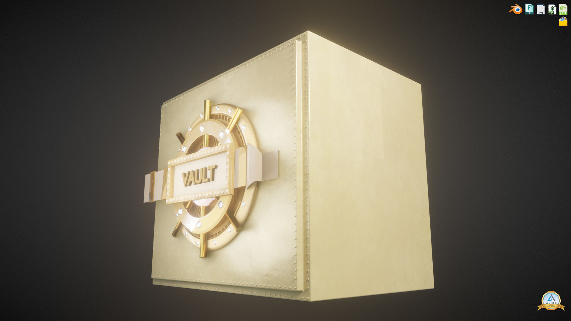 3D model Stylized Gold Vault Animated VR / AR / low-poly | CGTrader