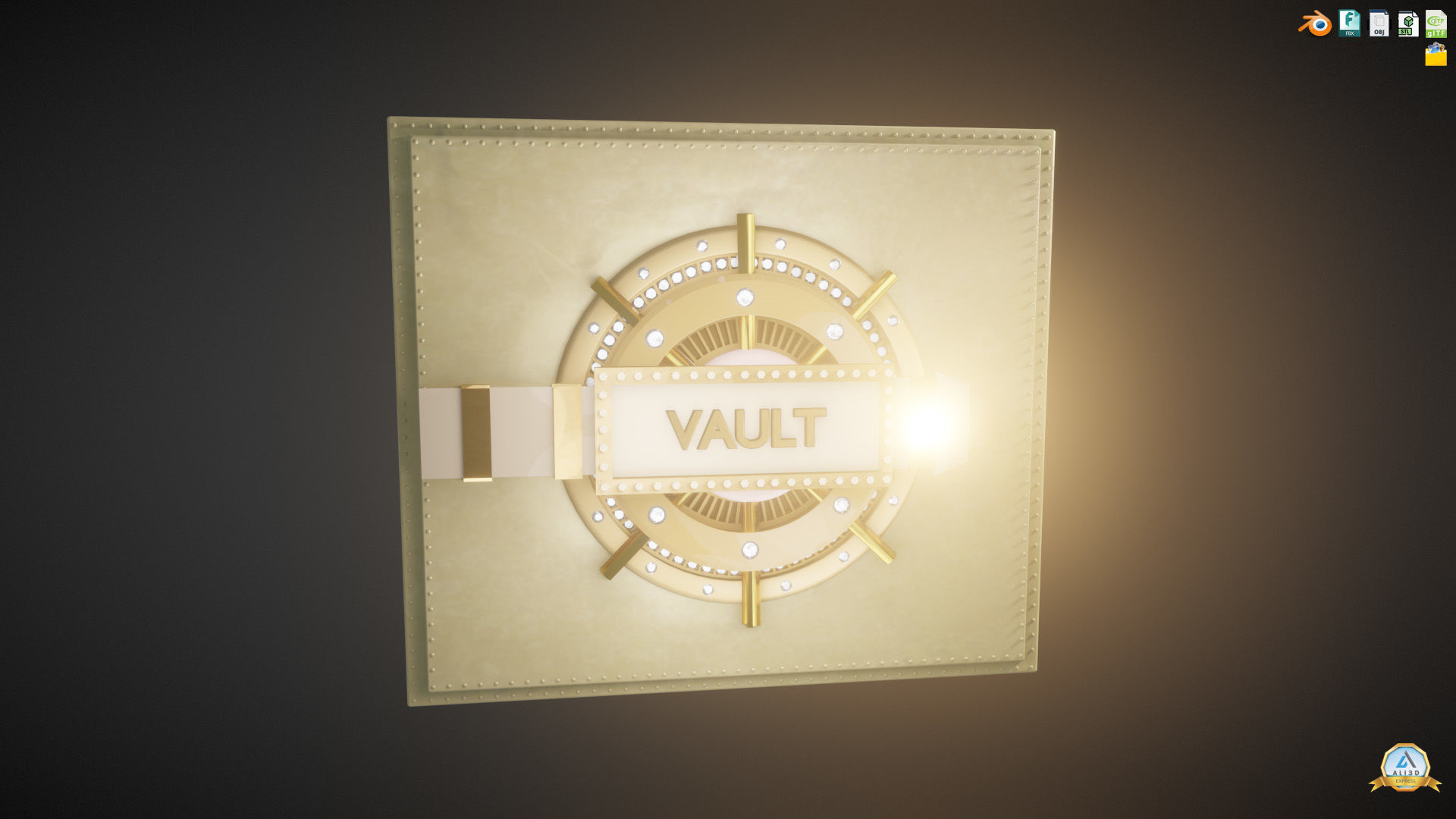 3D model Stylized Gold Vault Animated VR / AR / low-poly | CGTrader