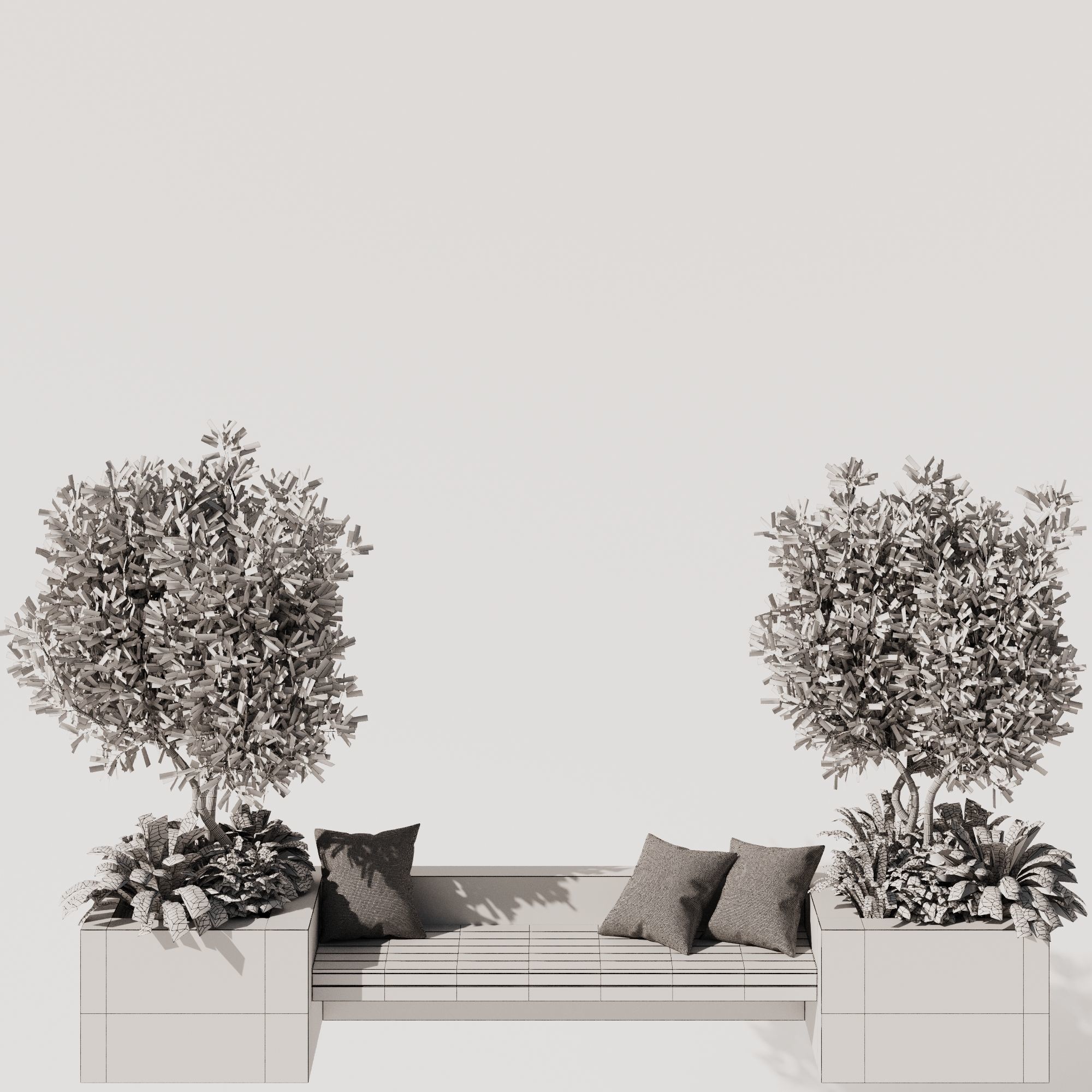 Outdoor Bench Olive V2 3D model | CGTrader