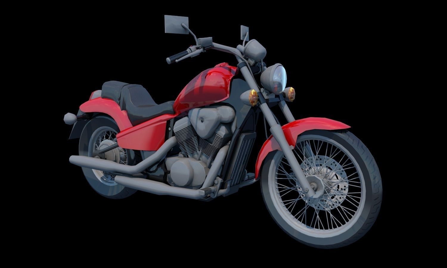 3D model Honda Shadow Bike 3D Model - Ready Game Asset VR / AR / low ...