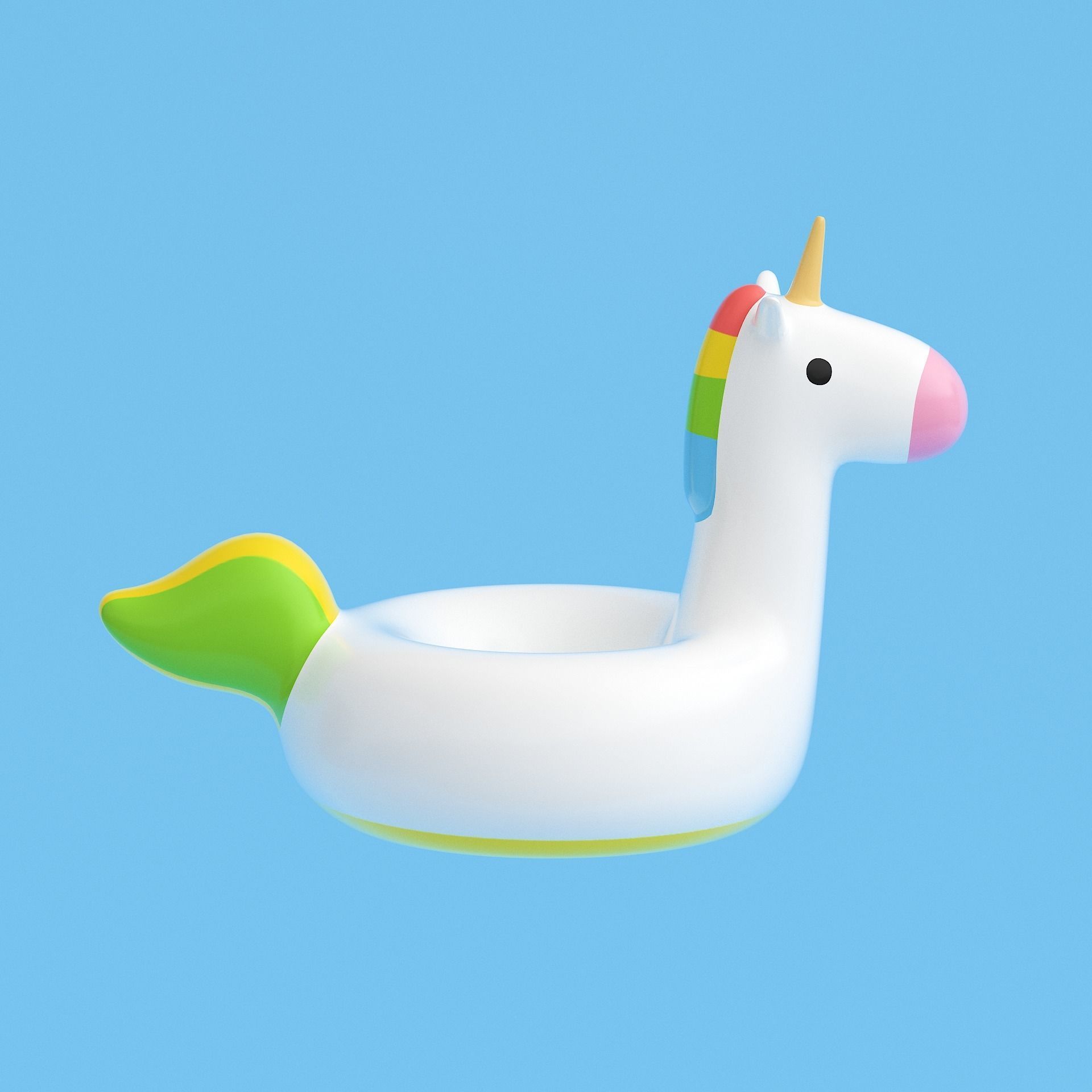 3D model Unicorn Pool Float Inflatable Toy Swimming Tube VR / AR / low ...