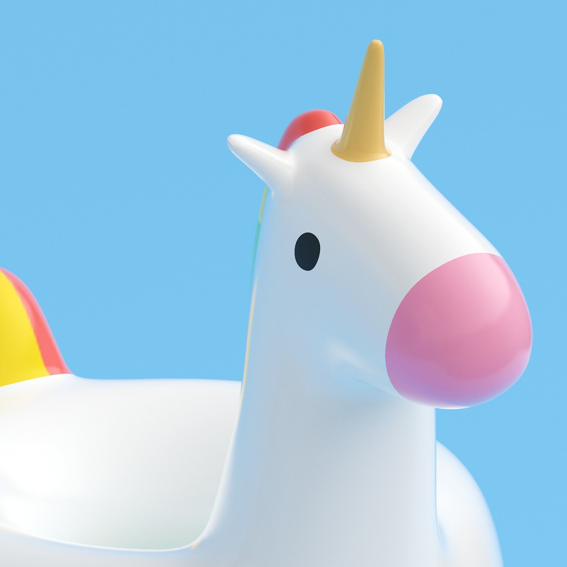 3D model Unicorn Pool Float Inflatable Toy Swimming Tube VR / AR / low ...