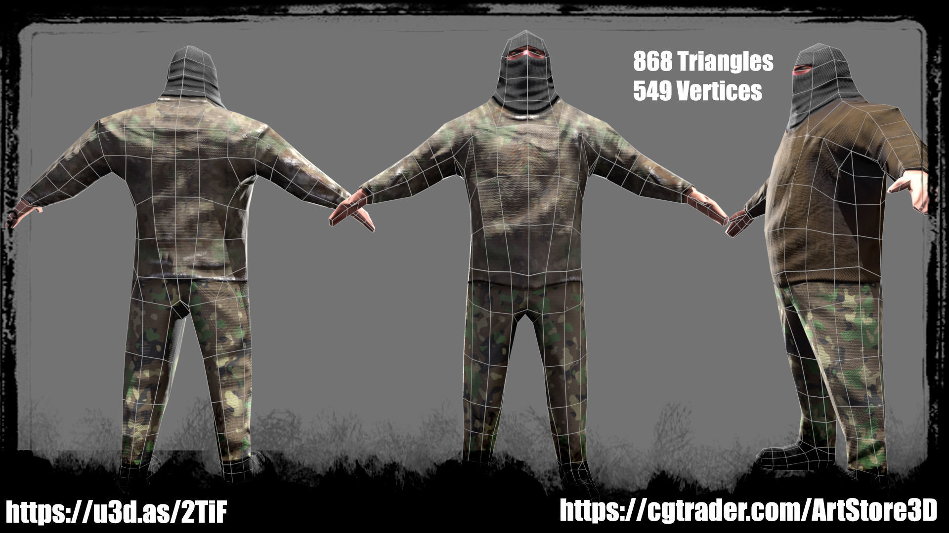 Terrorist v1-5 free VR / AR / low-poly 3D model rigged | CGTrader