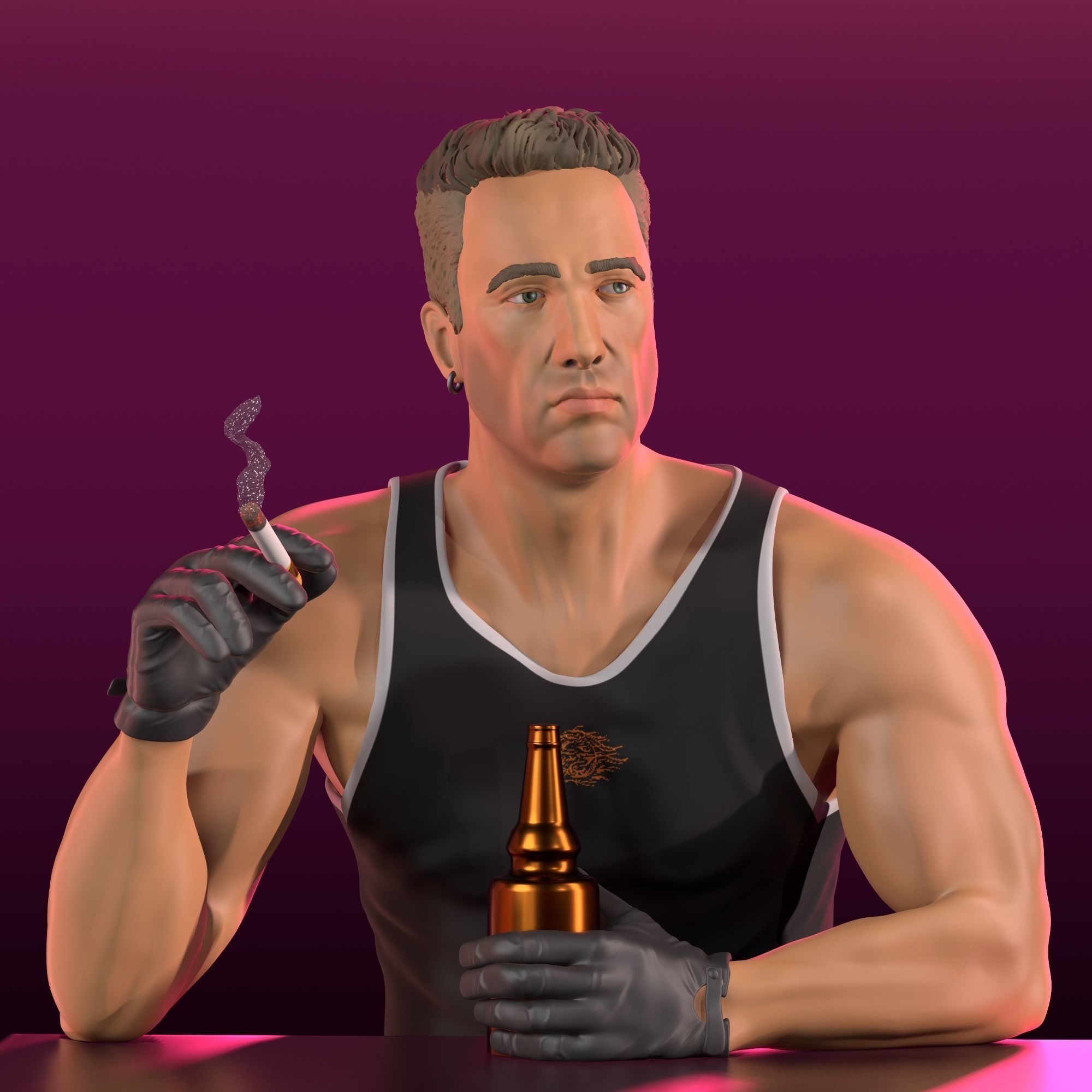 Billy Herrington in a bar meme figurine Gachimuchi 3D model 3D ...