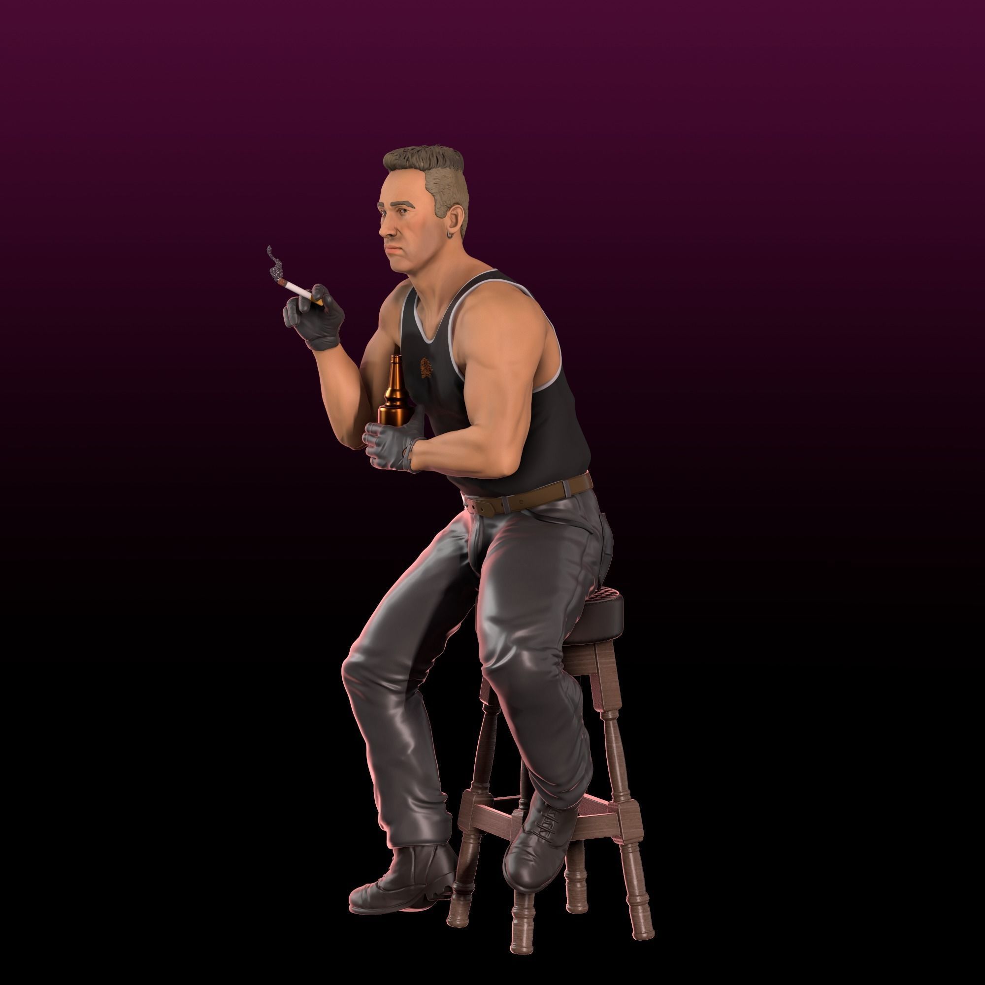 Billy Herrington in a bar meme figurine Gachimuchi 3D model 3D ...