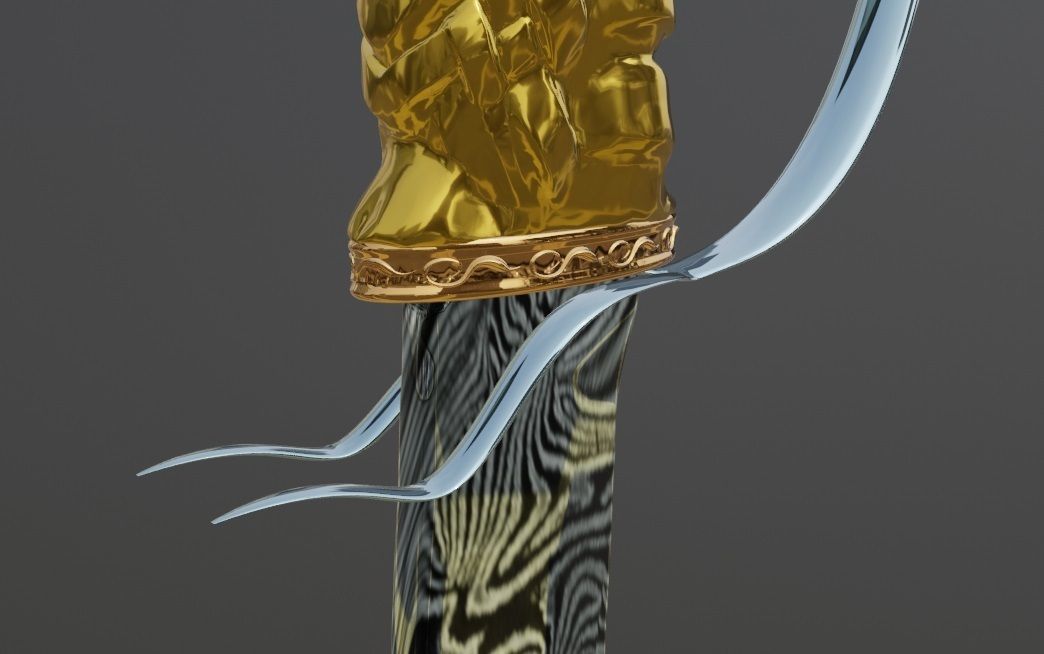 Scimitar with snake head 3D model 3D printable | CGTrader