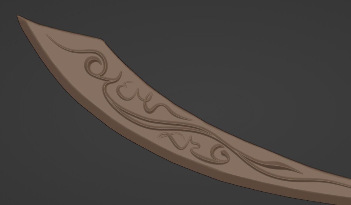 Scimitar with snake head 3D model 3D printable | CGTrader