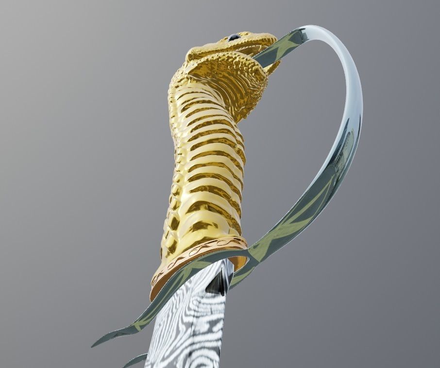 Scimitar with snake head 3D model 3D printable | CGTrader